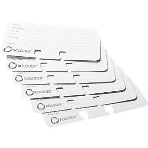 Rolodex Petite Refill Cards, 2 1/4 x 4, 100 Cards/Pack