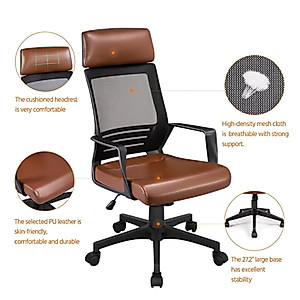 MARURY Big and Tall Office Chair, Adjustable Ergonomic Mesh Swivel Office Chair,360° Freely Rotatable Chair, Modern Soft Comfort Home Office Desk Chair