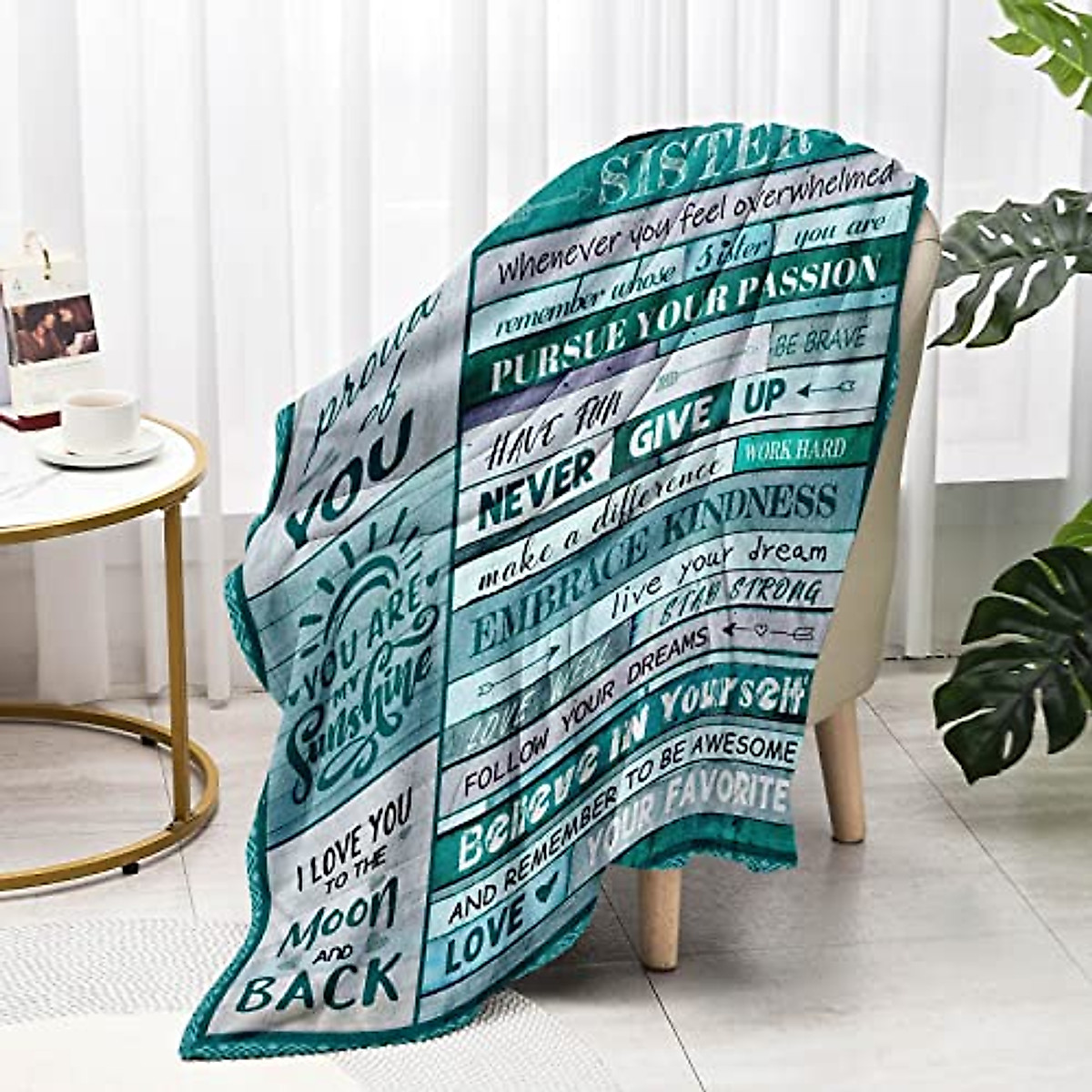 Sisters Gifts from Sister - Sister Mothers Day Birthday Gifts from Sister Brother - Sister Gifts Throw Blanket 60 x 50 inch - Best Birthday Gifts for Sister - Gifts for Sister Who Has Everything