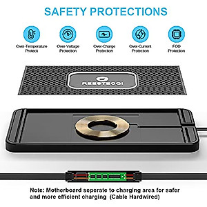 Wireless Charging Pad for Car REESTECQI 15W Wireless Car Charger Pad Type C Qi Wireless Charger Car Non Slip [PD20W Car Charger Incl.] for Airpods iPhone 14/13/12/11 Samsung S22/S21/S20 (30CM Cable)