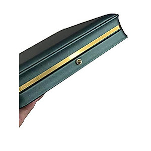 JunningGor Blackish Green Premium Leather Box Wedding Jewelry Set Display Case Storage Holder (For Pearl Necklace)