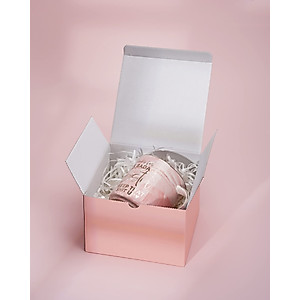 JTRF Corrugated Cardboard Gift Boxes with Lids – 10-Pack Recyclable Cardboard Boxes for Gifts, Invitations, Organization Sturdy Kraft Boxes – Gift Boxes Bulk Pack (8 x 8 x 4) (Pink)