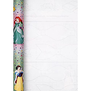 Hallmark Disney Frozen & Princess Multi-Roll Christmas 12M Wrapping Paper Pack - 3 Rolls in 2 Designs