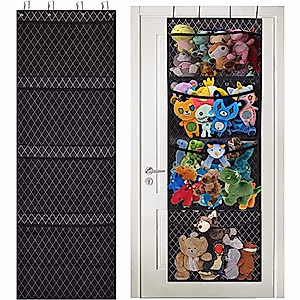 Stuffed Animal Storage, 64.5" H x 22" W Over the Door Organizer for Stuffies, Behind the Door Storage Organizer, Kids Toy Storage Organizer, Easy Installation with 4 Hanging Storage Pockets