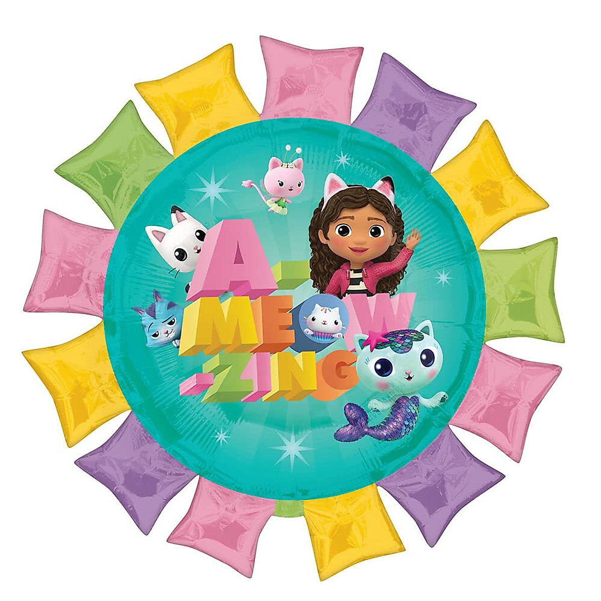 Gabby's 5th Birthday Party Supplies Dollhouse and Cats Balloon Bouquet Decorations