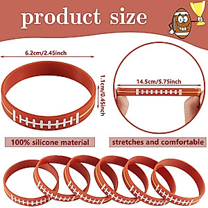 Zhanmai Football Silicone Wristbands Party Favors Football Stretch Sport Themed Supplies(48 Pieces)