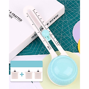 Oythiem Circle Cutter Tool for Paper Crafts - Perfect Circle Maker with Ease - Rotary Cutter Round Cutting Knife with 3 Replaceable Blades for Scrapbooking, Card Making, Art and Diy Crafts (Green)