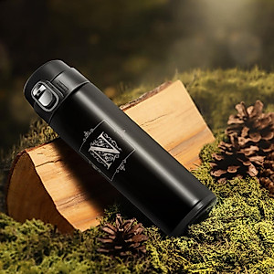 Maverton Personalized Coffee Mug for women - Thermal Mug with Spill-proof Lid for her - Reusable Stainless Steel Drinking Cup - For Birthday - Thermos Travel Mug for lady - INITIAL