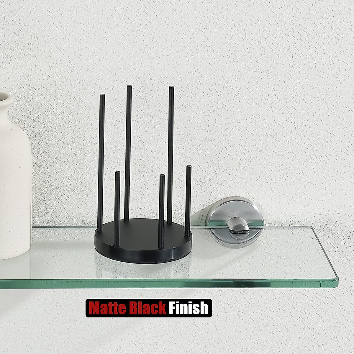 JQK Bathroom Cup Dispenser, Black Small Disposable Paper Mouthwash Cup Holders for Rinsing Cups On Bathroom Vanity Countertops, Makeup Table, Powder Room, Holds 3 oz / 5 oz, BCD100-PB