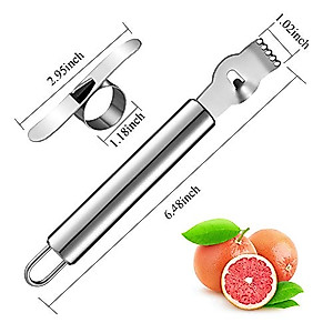 4 Pieces Lemon Zest Peeler for Cocktails Stainless Steel Orange Rind Peeler Tool Orange Citrus Twist Peeler with Channel Knife Kitchen Accessories Knife Tool for Kitchen Gadgets