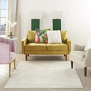 Nourison Essentials Indoor/Outdoor Ivory Beige 5' x 8' Area--Rug, Easy--Cleaning, Non Shedding, Bed Room, Living Room, Dining Room, Deck, Backyard, Patio (5x8)