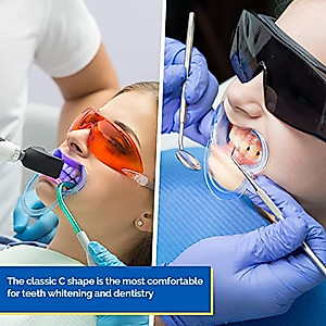 JMU Dental Cheek Retractor Mouth Opener for Teeth Whitening C Type Autoclavable, Clear Blue (Large,Small,Medium Pack of 3)