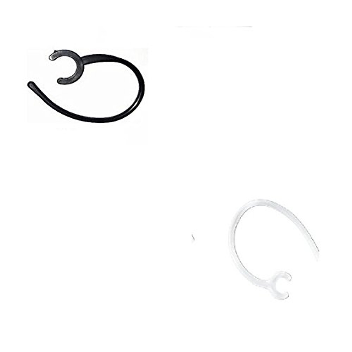 NoBreak 2 Ear Hooks for Samsung HM6000 HM1300 HM1900 Replacement for Bluetooth Headsets - Black/Clear