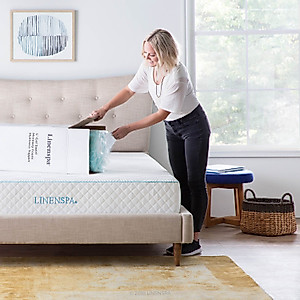 LINENSPA 4 Inch Gel Swirl Memory Foam Mattress Topper – Cooling Gel Infused – Pressure Relieving – CertiPUR Certified - Twin XL