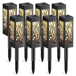 KOOPER Solar Pathway Lights Outdoor 8 Pack, Upgraded Solar Panel Waterproof Auto ON/Off Solar Garden Lights, LED Bright Landscape Outdoor Solar Lights Decorative for Garden, Yard, Patio, Walkway