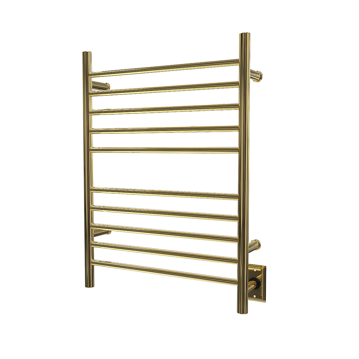 Amba RWH-SPG Radiant Hardwired + Plug-in Combo Straight 10 Bar Towel Warmer in Polished Gold