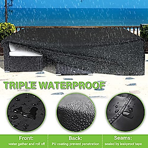 Patio Furniture Covers, Outdoor Furniture Cover Waterproof, 600D Outdoor Table and Chairs Set Cover, 126"L×64"W×28"H Rectangular Outdoor Sectional Cover