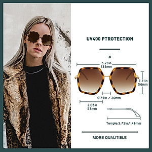 WOWSUN Oversized Big Fashion Sunglasses for Women Irregular Large Shades UV Protection