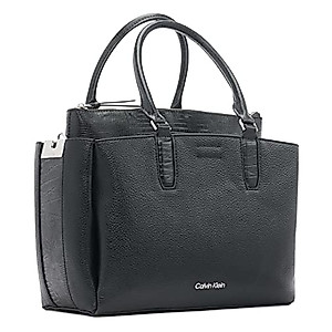 Calvin Klein Rita 2 in 1 Organizaional Satchel, Black/Silver