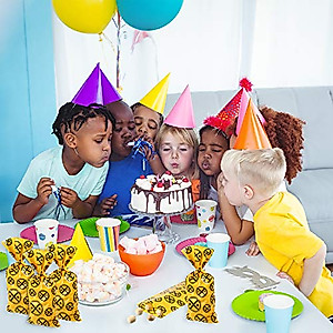 Blulu 100 Pieces Railroad Treat Bags Heat Sealable Treat Candy Bags Train Party Cellophane Treat Party Favor Bags with 100 Pieces Gold Twist Ties for Train or Railroad Themed Party