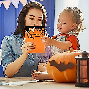 OUNENO 12 Pack Halloween Greeting Cards with Envelopes for Trick-or-Treat Party Favors, 4 Designs, 4 x 6 inches