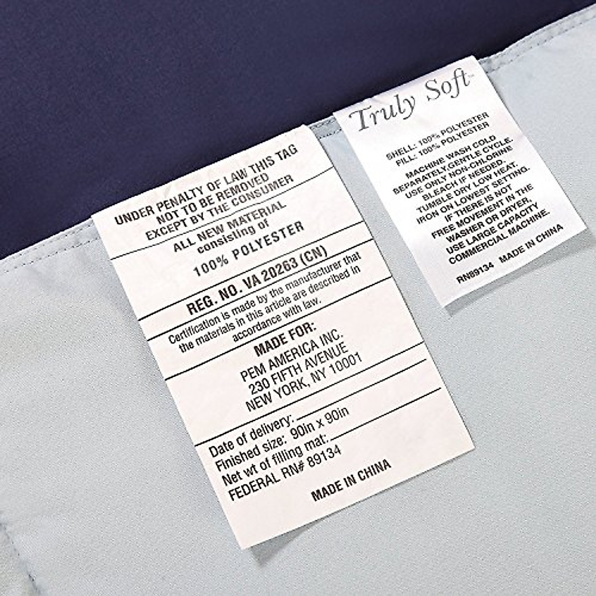 Truly Soft Everyday Reversible Comforter and Shams Mini Set Navy and Light Blue King
