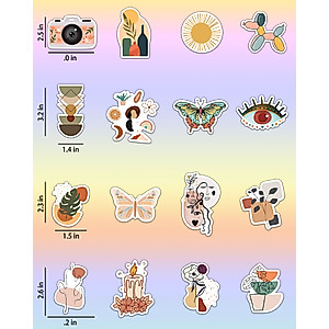 Benresive 300 Pcs Cute Stickers for Teens, Water Bottle Stickers, Preppy Boho Aesthetic Sticker Packs, Vinyl Waterproof Scrapbook Laptop Bulk Stickers for Adults Girls Kids