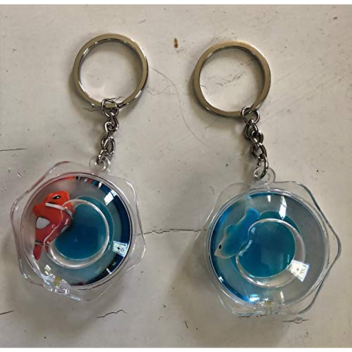 COLO Stocking Stuffer for Men and Women-Child's Key Chains(2)- Lucite with Nature Theme in Water-Christmas Decorations -Buy 1 GET 1 Free-Xmas Lights