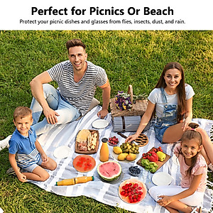 Evenpop 40Pcs Reusable Elastic Food Bowl Storage Covers, Plastic Bowl Covers, Fresh Keeping Bags Food Plastic Wrap, Bowl Covers Stretch Reusable Food Covers for Outside Picnic Kitchen