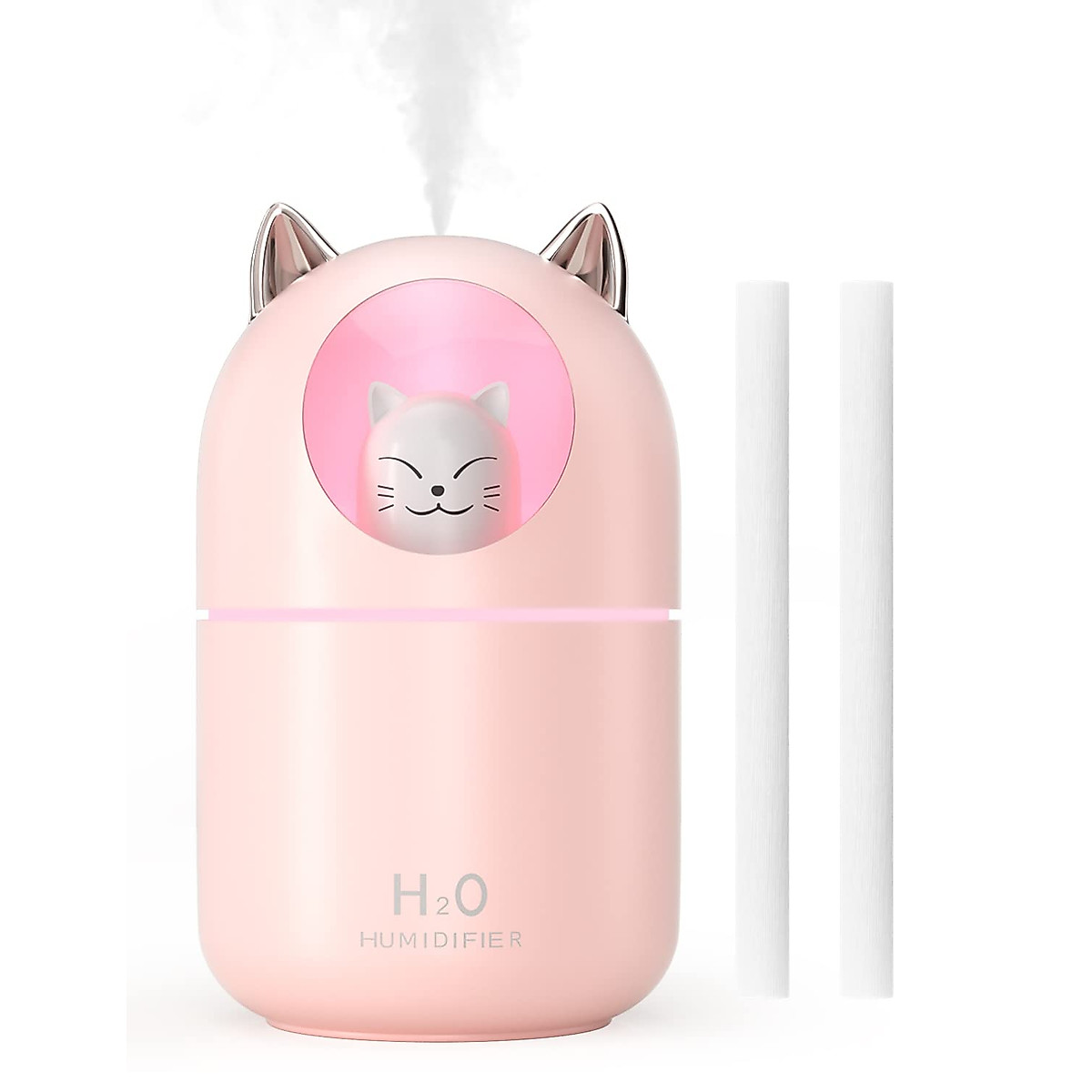 Norhom Cool Mist Humidifier, 300ml Mini Humidifiers with Night Light, 20dB Quiet Humidifiers for Bedroom, Waterless Auto-Off Air Humidifier for Home, Living Room, Kidsroom