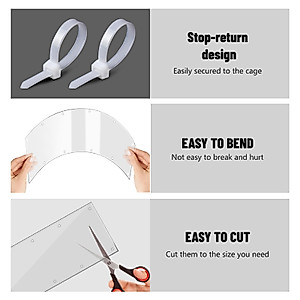 UNIFAMILY 10 Pcs Pet Cage Edge Liner Clear Urine Guard Side Lining, 14" x 4.5" Anti-Urine Splash Sheet for Ferret Rabbits Chinchilla Hamster Hedgehog Rat Critter Nation Cage Liner, Guinea Pig Liners