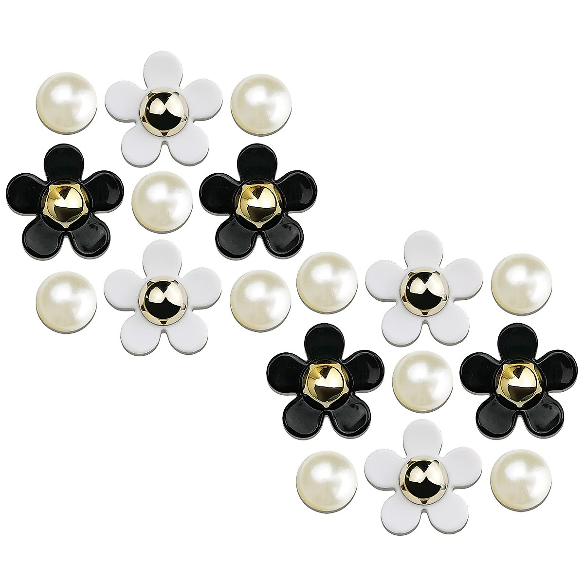 IOKUKI 18 PCS Flower Shoe Charms for Women Girls, Cute Flower Charms for Girls with Daisy Flower Charms and Pearl Shoe Decoration Accessories