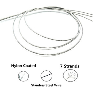 Fishing Hook with Steel Leader Single Eagle Claw Hook Bottom Fishing Rig-10pcs Nylon Coated Fishing Wire Leader Rigs (Hook Size:6/0)