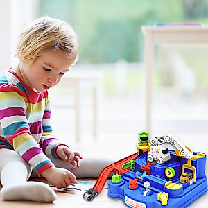 Jishi Kids Race Track Toys for Boys, Toddler Car Adventure Toys for Kids Age 3 4 Years Old Boys Girls, Puzzle Rail City Rescue Game Playset Preschool Educational Birthday Gifts for Kids Ages 3 4 5 6 7