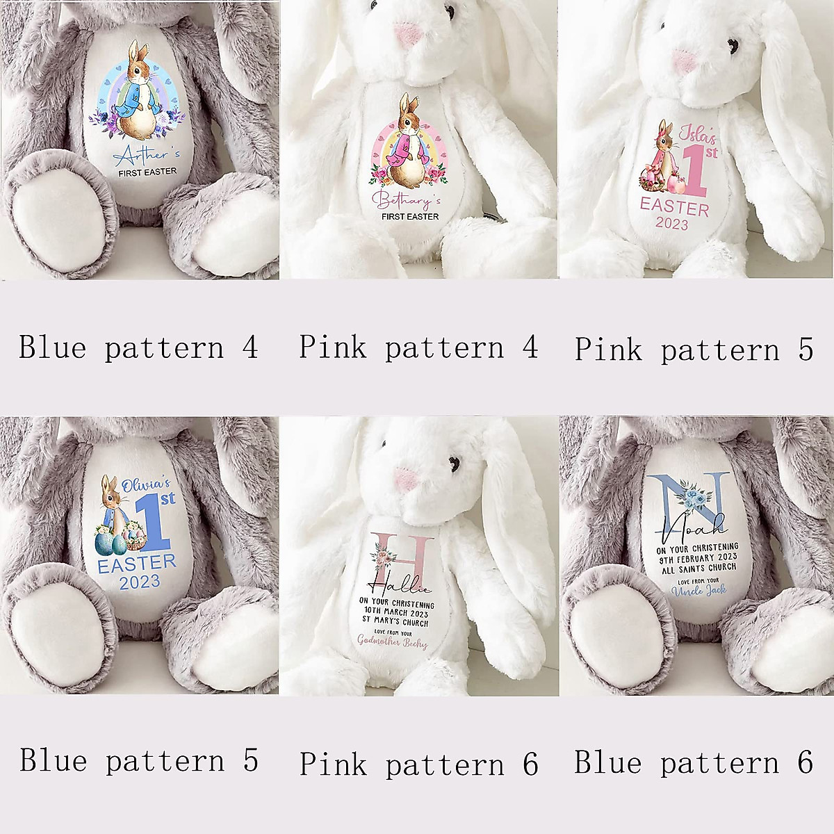 KAKU HOME Personalised My First Easter Gift Bunny with Name，The Plush Rabbit That Accompanies The Child