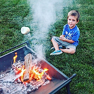 MalloMe Marshmallow Roasting Sticks - Smores Skewers for Fire Pit Kit - Hot Dog Camping Accessories Campfire Marshmellow 32 Inch Long Fork - 5 Pack