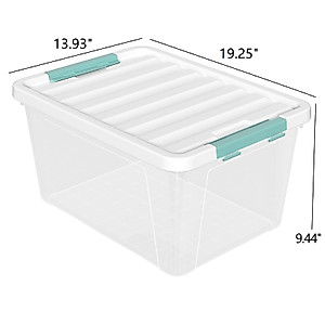 Readsky 36 Quart Plastic Clear Storage Bins, Large Lidded Boxes, 4-Pack