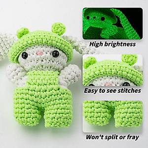 120g Glow in The Dark Yarn for Crocheting and Knitting; 120m(144yds) Yarn for Beginners with Easy-to-See Stitches; Worsted-Weight Medium #4; Yarn for Beginners Crochet Kit Making