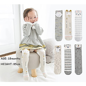 Color City Baby Knee High Socks Animal Warm Cotton Kids Toddler Boys Girls Boot Socks 1-6 Years (6 Pairs A)