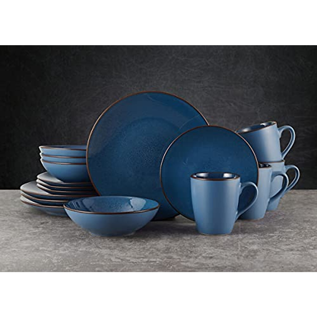 Pfaltzgraff Pierce 16-Piece Dinnerware Set, Service for 4, Blue