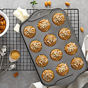 Tosnail 2 Pack 12 Cavity Mini Cheesecake Pan with Removable Bottom