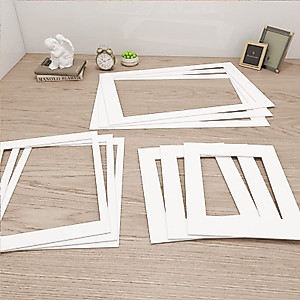 ZBEIVAN 24x36 White Picture Mats for 20x30 Pictures with Core Bevel Cut Frame Mattes - Pack of 12