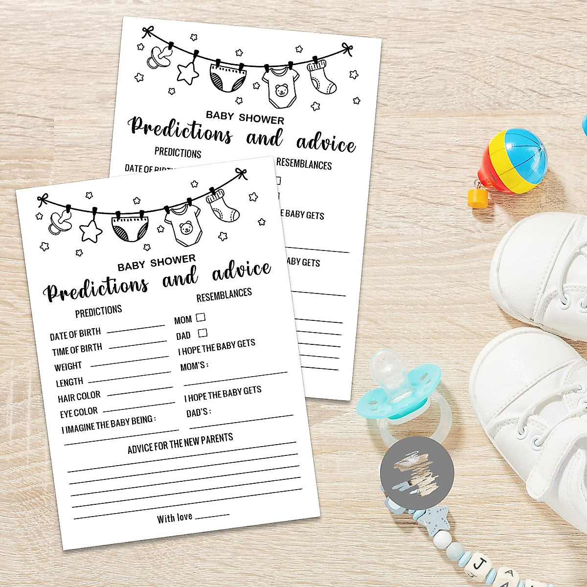 Baby Predictions and Advice Baby Shower Game, Girl or Boy Babies New Parent Message Advice Book, Baby Shower Party Games Supplies & Activities, 30 Game Cards Included
