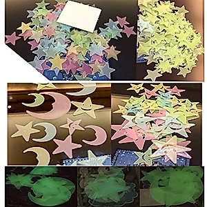 Stars Stickers for Ceiling, Adhesive 200PCS 3D Glowing Stars,Luminous Stars Stickers for Kids Bedroom Decor,Wall Stickers (Stars)