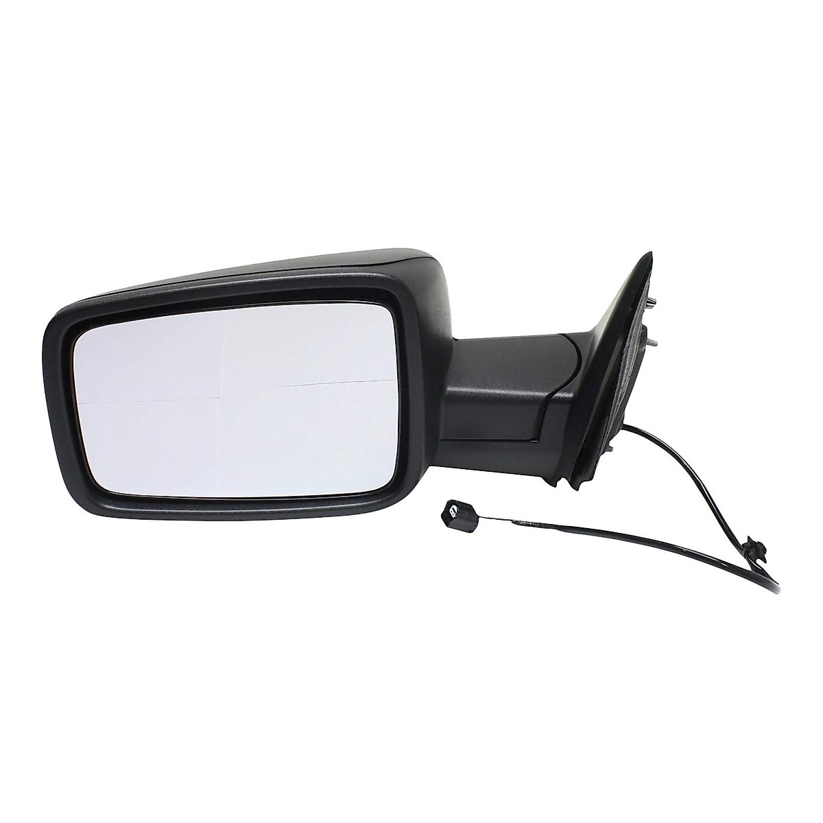 Kool Vue Driver Side Non-Electric Mirror for Ram 1500 2013-2018 Manual Fold Without Signal Light, Blind Spot Light, Memory & Puddle Lamp Textured w/o Towing Package