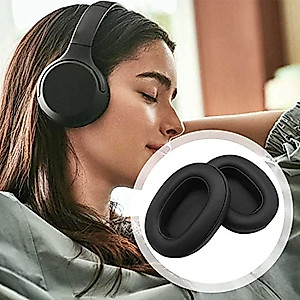 WH-XB900N Replacement Ear Pads Potein Leather Earpads Cover Quite-Comfort Sponge Ear Cushion Pad Earmuff Repair Parts Compatible with WH-XB900N On-Ear Headphone(Black