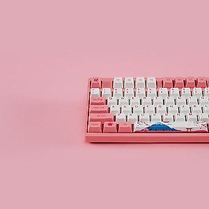 Akko TKL Wired Gaming Mechanical Keyboard, Programmable with OEM Profiled PBT Dye-Sub Keycaps and N-Key Rollover, Tokyo 87-Key Pink Keyboard for PC/Laptop/Mac (Cream Yellow Switch)