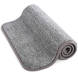 Lifewit Front Door Mat Water Absorbent Low Profile 35" x 24" Machine Washable Doormat for Indoor Non Slip Rubber Entrance Rug Dirt Trapper Mats Shoes Scraper for Entry, Patio, Porch, Grey