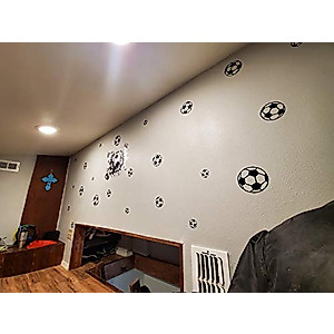 SITAKE 43 Pcs Soccer Stickers, Kids Soccer Ball Stickers Decals for Kids Room, Football Wall Decal Sticker Vinyl Art DIY Sticker for Boys Bedroom Playroom Living Room Window Door Decoration