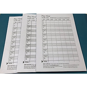 Play Nine: The Card Game of Golf! Original Score Cards- 3 Pack